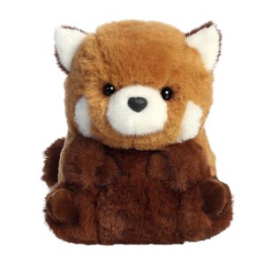 aurora® round rolly pet™ aki red panda™ stuffed animal - adorable companions - on-the-go fun - brown 5 inches