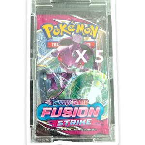 pworld ultra acrylic booster pack display case box for pokémon yu-gi-oh trading cards booster packs (pack of 5)