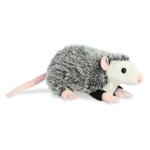 aurora® adorable flopsie™ ozzie opossum™ stuffed animal - playful ease - timeless companions - black 12 inches