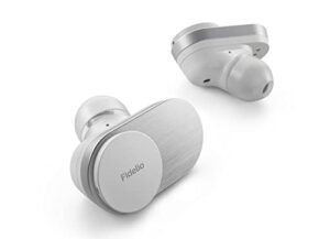 philips fidelio t1 true wireless headphones with active noise canceling pro+, audiophile quality, white