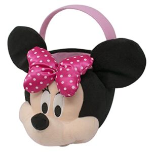 disney minnie mouse medium plush easter basket, multi