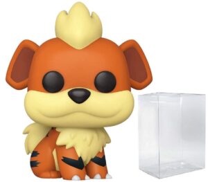 pokemon - growlithe pop! vinyl figure (bundled with compatible box protector case), multicolored, 3.75 inches