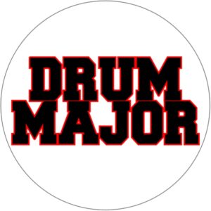 drum major - 3 inch circle sticker 3" x 3" - musician music drummer