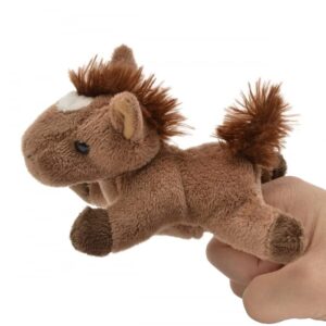 unipak 1155hbr brown horse plush finger puppet, 5-inch length