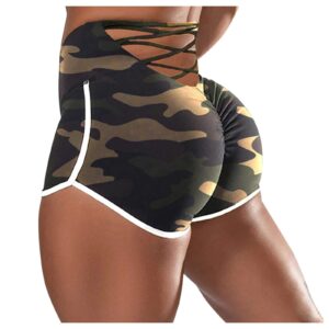 bblulu 2 pcs yoga shorts for women tummy control high waisted biker shorts workout butt lifting tights ruched short pants