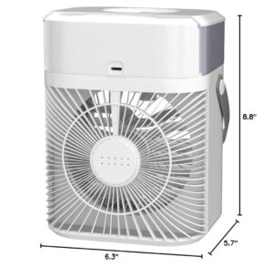 portable air conditioner, rechargeable personal evaporative usb air cooler fan, mini air conditioner with 3 speeds 7 colors, humidifier misting unit for bedroom, dorm, office, travel, camping