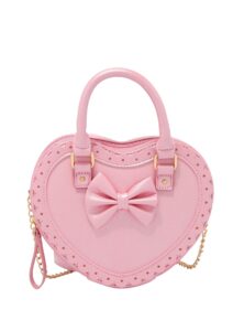 hot topic pink lolita heart crossbody bag light pink none