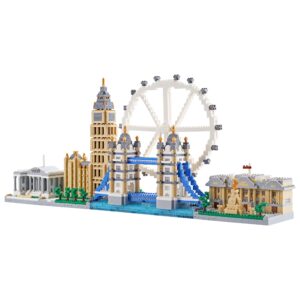 dolblock architecture micro building blocks set london skylines series for adult and children assembly, 3d toy for ages of 14+ - 3430 pieces