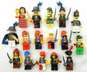 booster bricks 3 new random lego pirate minifigure - with random accessory mystery pack minifigs