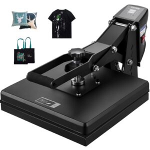 vevor heat press, 15x15 power heat press machine for t-shirts, fast heating, high pressure digital industrial sublimation printer for heat transfer vinyl, dark black