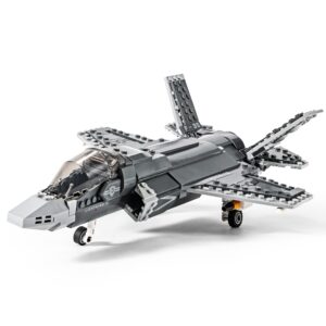 semky military series f-35 lightning ii fighter jet air force building block set (646 pieces) -building and military toys gifts for kid and adult