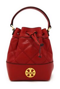 tory burch women's willa mini bucket bag (redstone)