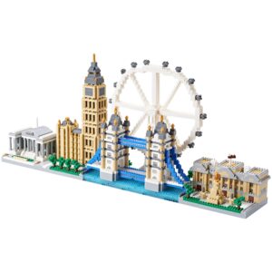 klmei building micro mini blocks architecture skylines collection set for adults london bridge mini bricks for kids (3430 pieces)