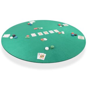 yilio dawn green poker table cover - for round tables between 36" - 48" - with drawstring