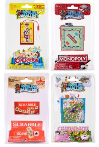 worlds smallest board games set of 4 - scrabble, monopoly, operation, candy land (bundle)