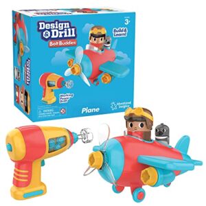 educational insights design & drill bolt buddies plane take apart toy with electric toy drill, preschool stem toy, gifts for boys & girls, ages 3+