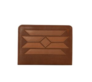 sts ranchwear women's compact multi-function leather bifold kai collection magnetic wallet, tan