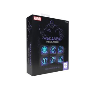 marvel black panther premium dice set | collectible d6 dice | purple & black custom dice with collectible tin case | based on marvel superhero | officially licensed marvel gift & merchandise