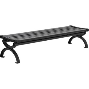 global industrial 6' aluminum park bench, black