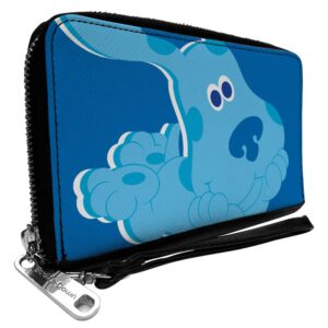 buckle-down women's pu zip around wallet rectangle-blue's clues, 7.5"x4.5"