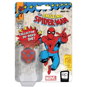 marvel the amazing spider-man 20-sided die | 36mm large collectible d20 with spider-man emblem | polyhedral die great for dungeons and dragons or game night | officially-licensed marvel & merchandise