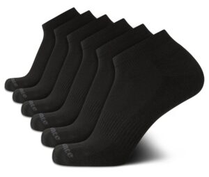 new balance men's athletic arch compression cushion comfort quarter socks (6 pack), size 6-12.5, white/grey