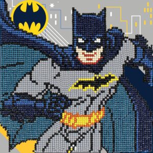 camelot dots dc comics collection of diamond facet painting art kits, 8.7" x 8.7", young dc batman