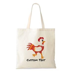 dancinggoods personalized chicken cotton tote bag with handle for animals lovers series 10, canvas bag