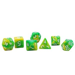 suweile szsz 7pcs/set acrylic dice set different shapes digital dice for rpg mtg dnd board game role playing games 0212 (color : f)