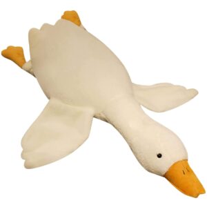 aucooma soft plush goose stuffed animals pillow for kids baby, cute swan plushie toy 16"