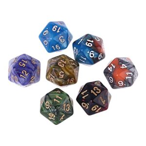 suweile szsz 7pcs d20 polyhedral muti-sided dice numbers dials table board role playing game for bar pub club party 0212