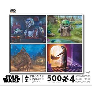 ceaco - 4 in 1 multipack - thomas kinkade - mandalorian collection - (4) 500 piece jigsaw puzzles