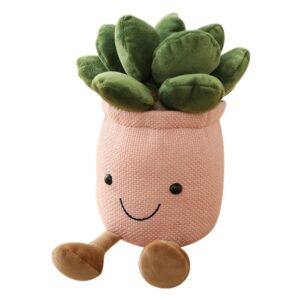 aucooma succulent plants stuffed toy for kids, soft simulation potted plush toy doll