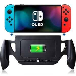 terios switch controller grip compatible with nintendo switch 7.0'' oled, fast charging 5000mah portable rechargeable backup battery with charger station console ergonomic design