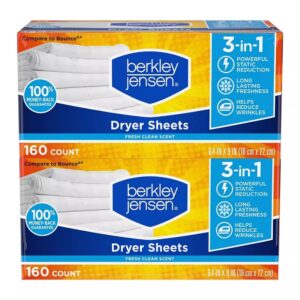 berkley & jensen soft and fresh dryer sheets, 320 ct. (2608536)