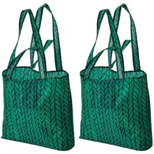 2x new skynke shopping bag, green/black 17 ¾x14 ¼ inches