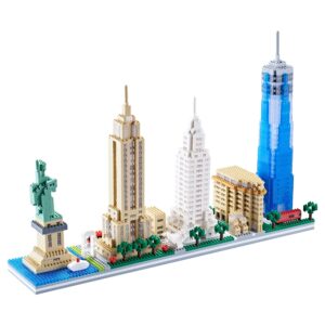 yykxjk architecture new york skyline micro mini blocks building set, 3452 pieces bricks, collection model kit as gift for adults or kids