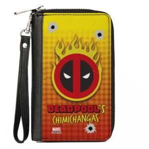 buckle-down women's pu zip around wallet rectangle-deadpool, 7.5"x4.5"