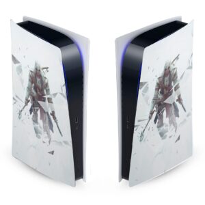 head case designs officially licensed assassin's creed connor iii graphics matte vinyl faceplate sticker gaming skin decal cover compatible with sony playstation 5 ps5 digital edition console