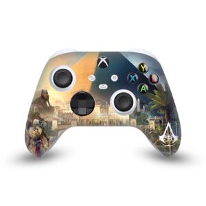 head case designs officially licensed assassin's creed key art bayek origins graphics vinyl sticker gaming skin decal cover compatible with xbox series x/s controller