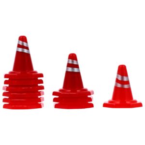 kisangel 10pcs sandbox barricades plastic plastic cone plastic traffic sign simulation roadblock plastic roadblock diy roadblock sand table roadblock simulation road cone diy traffic sign