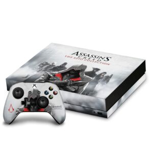 head case designs officially licensed assassin's creed cover art brotherhood graphics matte vinyl sticker gaming skin decal cover compatible with xbox one x console and controller bundle