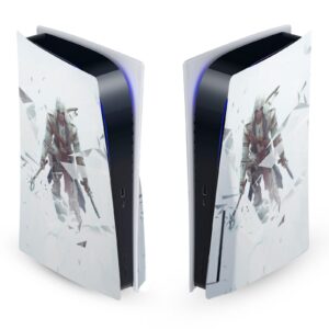 head case designs officially licensed assassin's creed connor iii graphics vinyl faceplate sticker gaming skin decal cover compatible with sony playstation 5 ps5 disc edition console