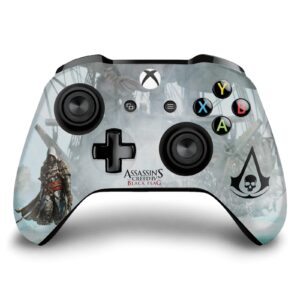 head case designs officially licensed assassin's creed edward kenway key art black flag graphics vinyl sticker gaming skin decal cover compatible with xbox one s/x controller