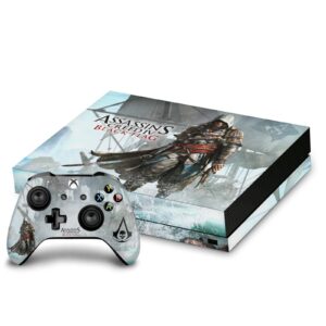 head case designs officially licensed assassin's creed edward kenway key art black flag graphics vinyl sticker gaming skin decal cover compatible with xbox one x console and controller bundle