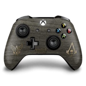 head case designs officially licensed assassin's creed wood and gold chest black flag graphics vinyl sticker gaming skin decal cover compatible with xbox one s/x controller