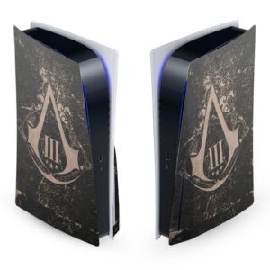 head case designs officially licensed assassin's creed old notebook iii graphics vinyl faceplate sticker gaming skin decal cover compatible with sony playstation 5 ps5 disc edition console