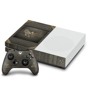 head case designs officially licensed assassin's creed wood and gold chest black flag graphics matte vinyl sticker gaming skin decal cover compatible with xbox one s console and controller bundle