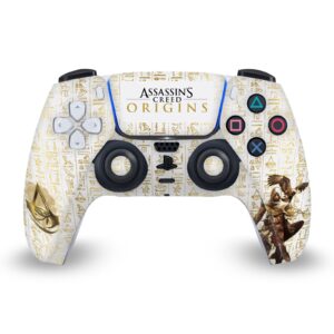 head case designs officially licensed assassin's creed eye of horus origins graphics matte vinyl faceplate sticker gaming skin decal cover compatible with sony playstation 5 ps5 dualsense controller