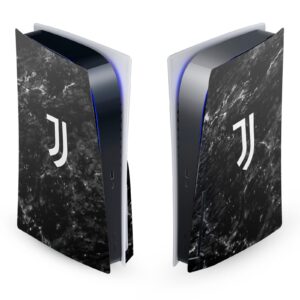 head case designs officially licensed juventus football club black marble art vinyl faceplate sticker gaming skin decal cover compatible with sony playstation 5 ps5 disc edition console